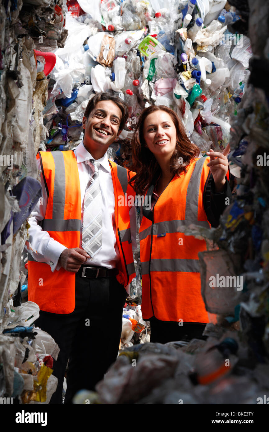 Co workers in recycling industry Stock Photo - Alamy