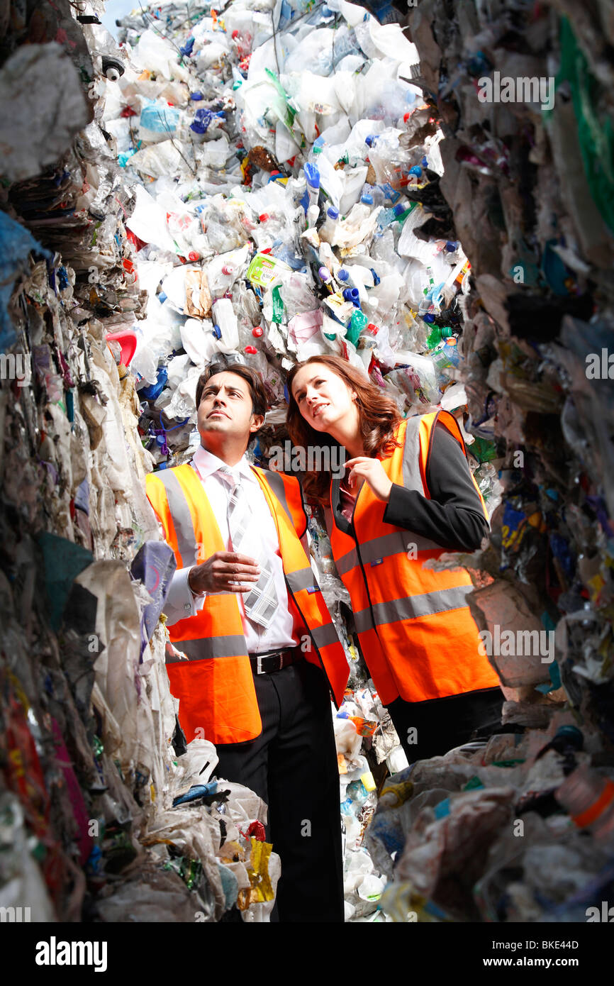 Co workers in recycling industry Stock Photo - Alamy