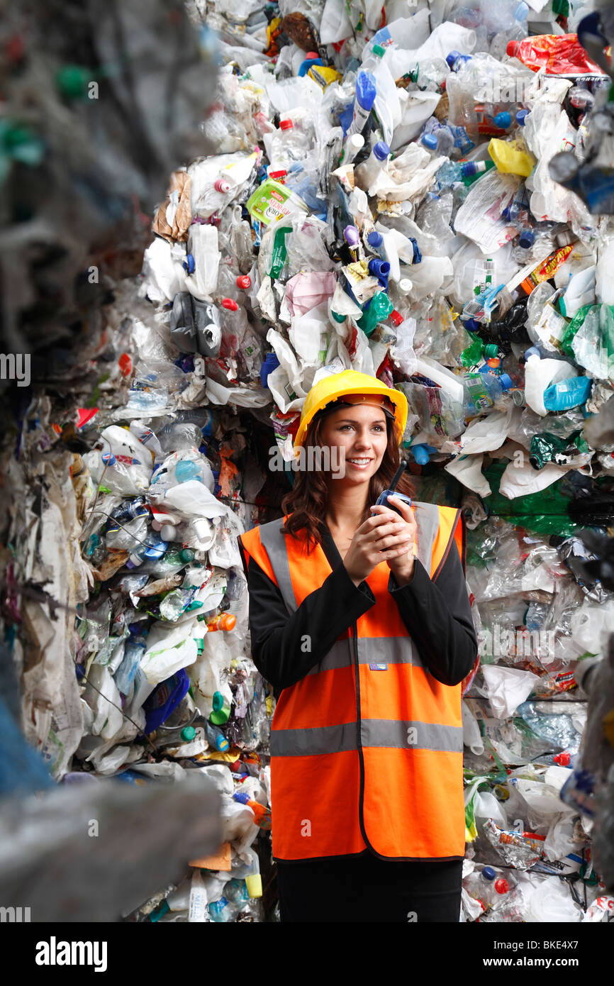 Woman in recycling industry Stock Photo - Alamy