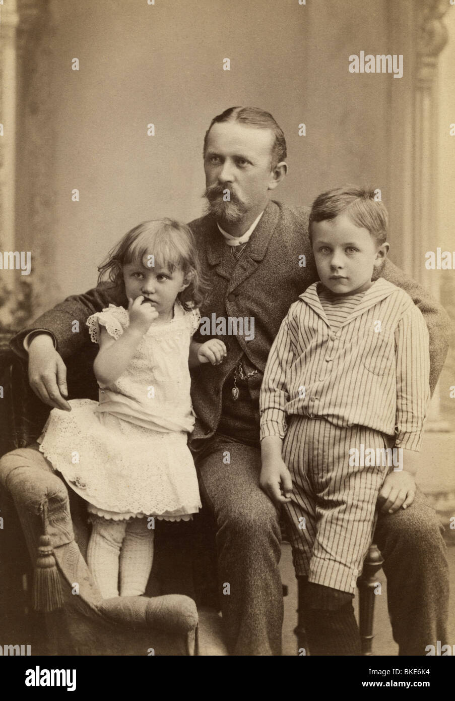 people, family, father, daughter and son, photo by E. Rudolph, Hof ...