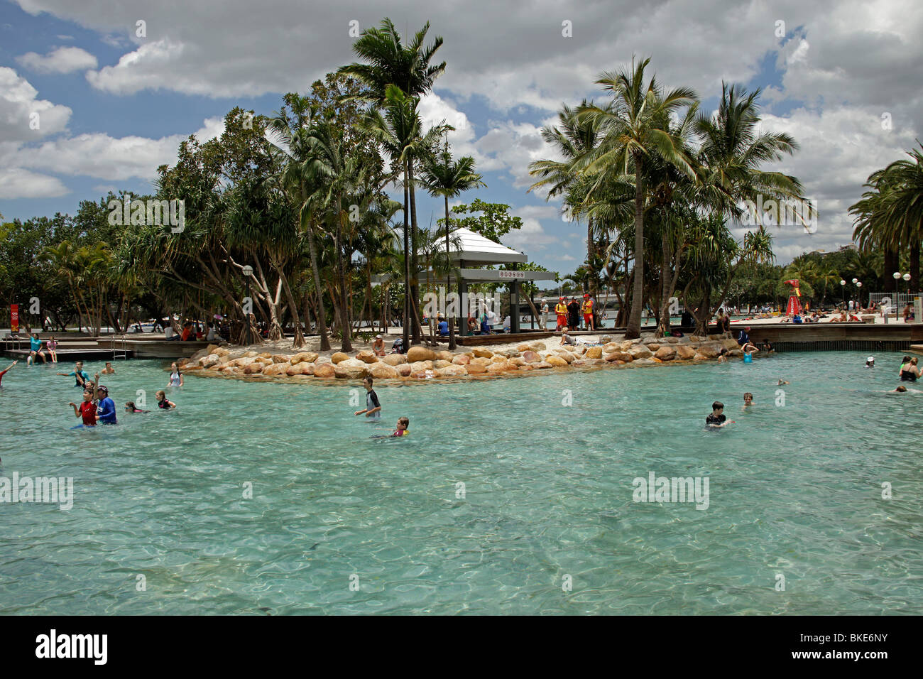 man-made beach and pool Streets Beach on South Bank in Brisbane ...