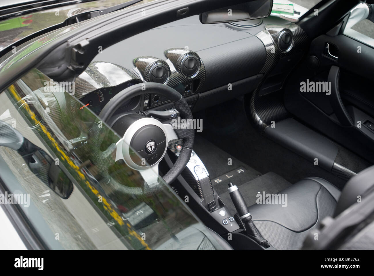 A Tesla Roadster outside an Earth Day event in New York Stock Photo - Alamy
