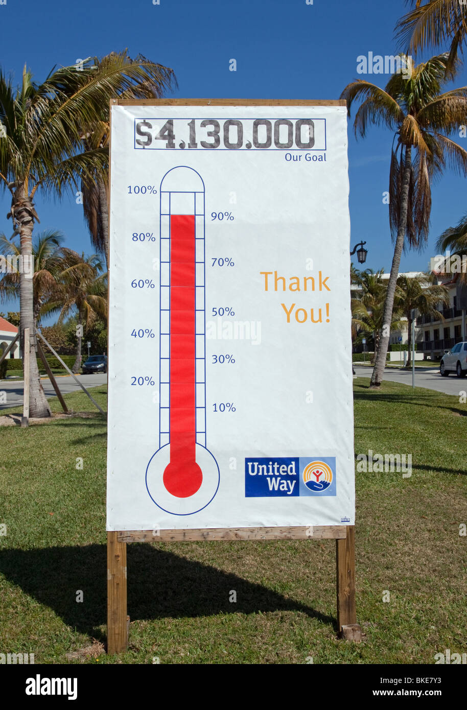 Fund raising sign for the United Way Stock Photo - Alamy