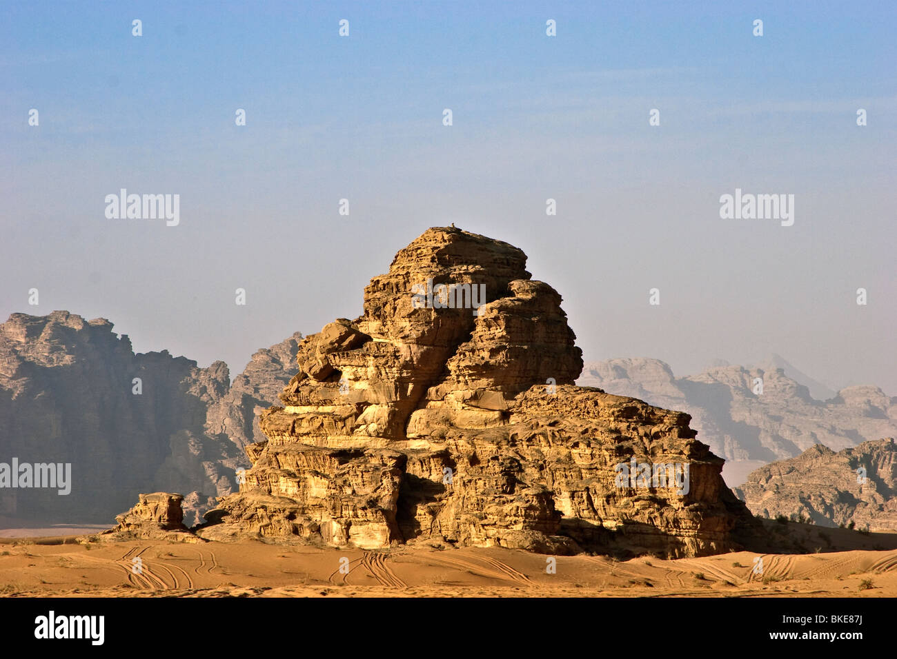 Wind carved Mountain of rock in Wadi Rum , Jordan Stock Photo - Alamy