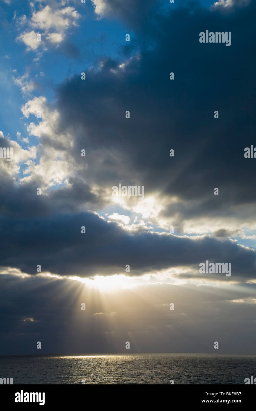 Sunbeams Through The Clouds, Miami Beach, Floria, Usa Stock Photo - Alamy