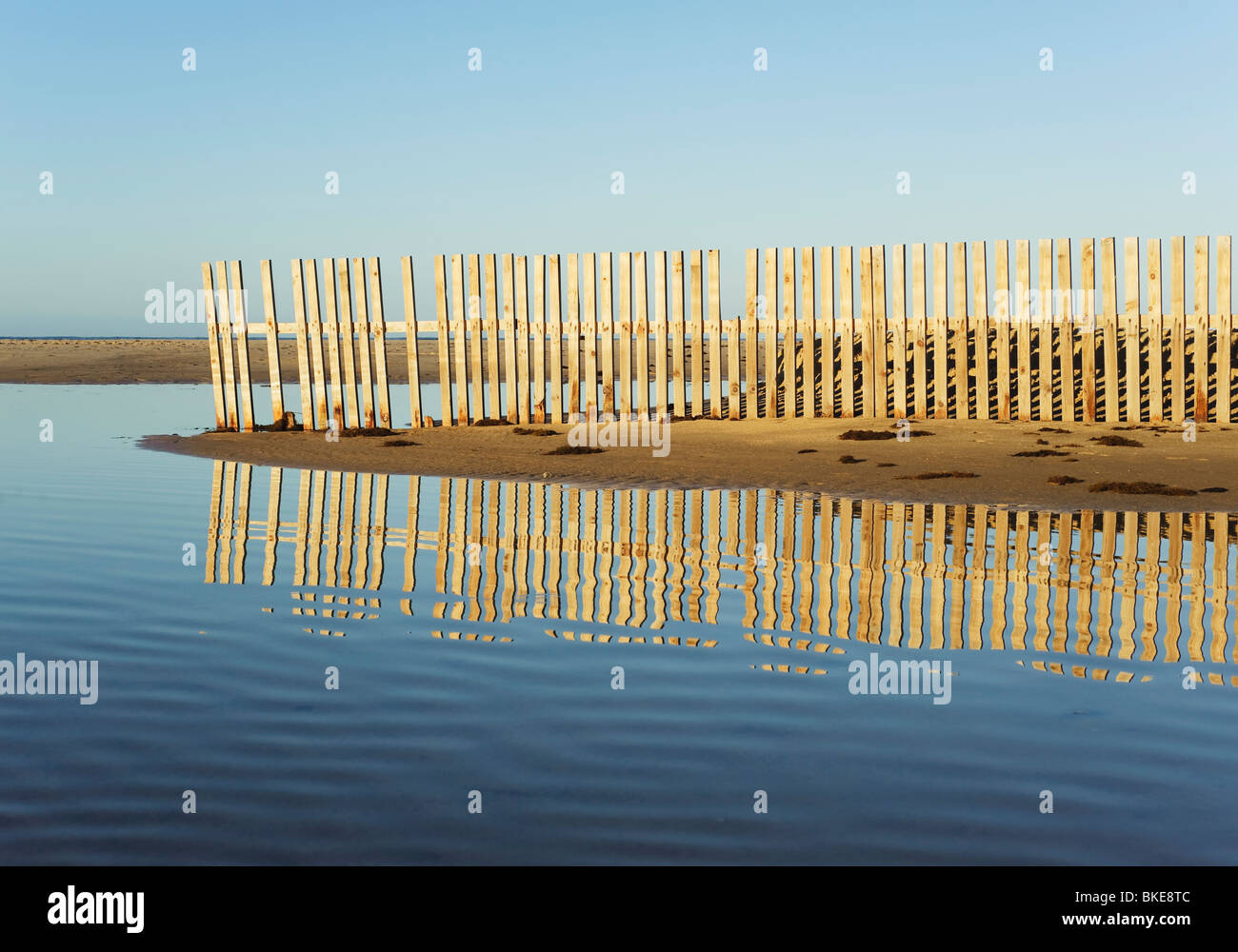 Wooden Fence On The Beach Stock Photo - Alamy