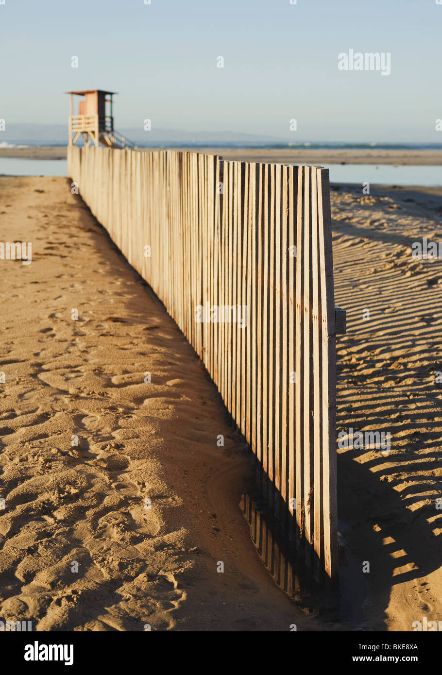 Wooden Fence On A Beach Stock Photo - Alamy