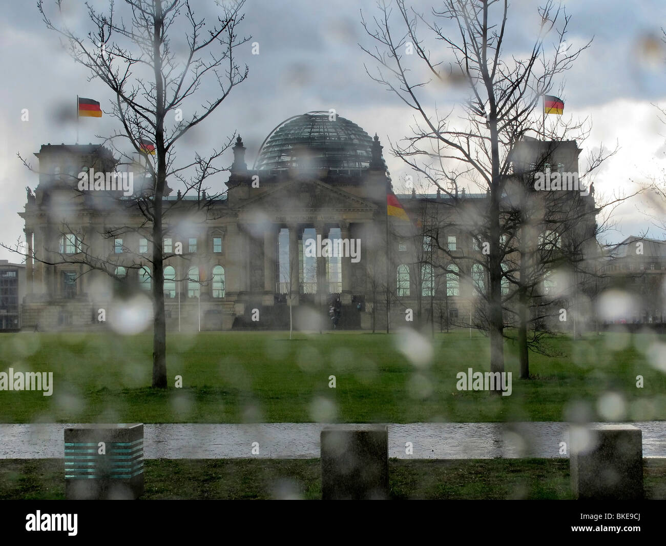 Rainy day at Reichstag building , outdoors , Berlin, Germany, Europe ...