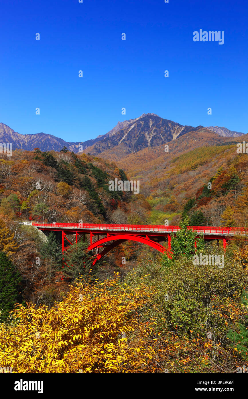 Higashisawa buridge Yatsugatake plateau line Stock Photo - Alamy