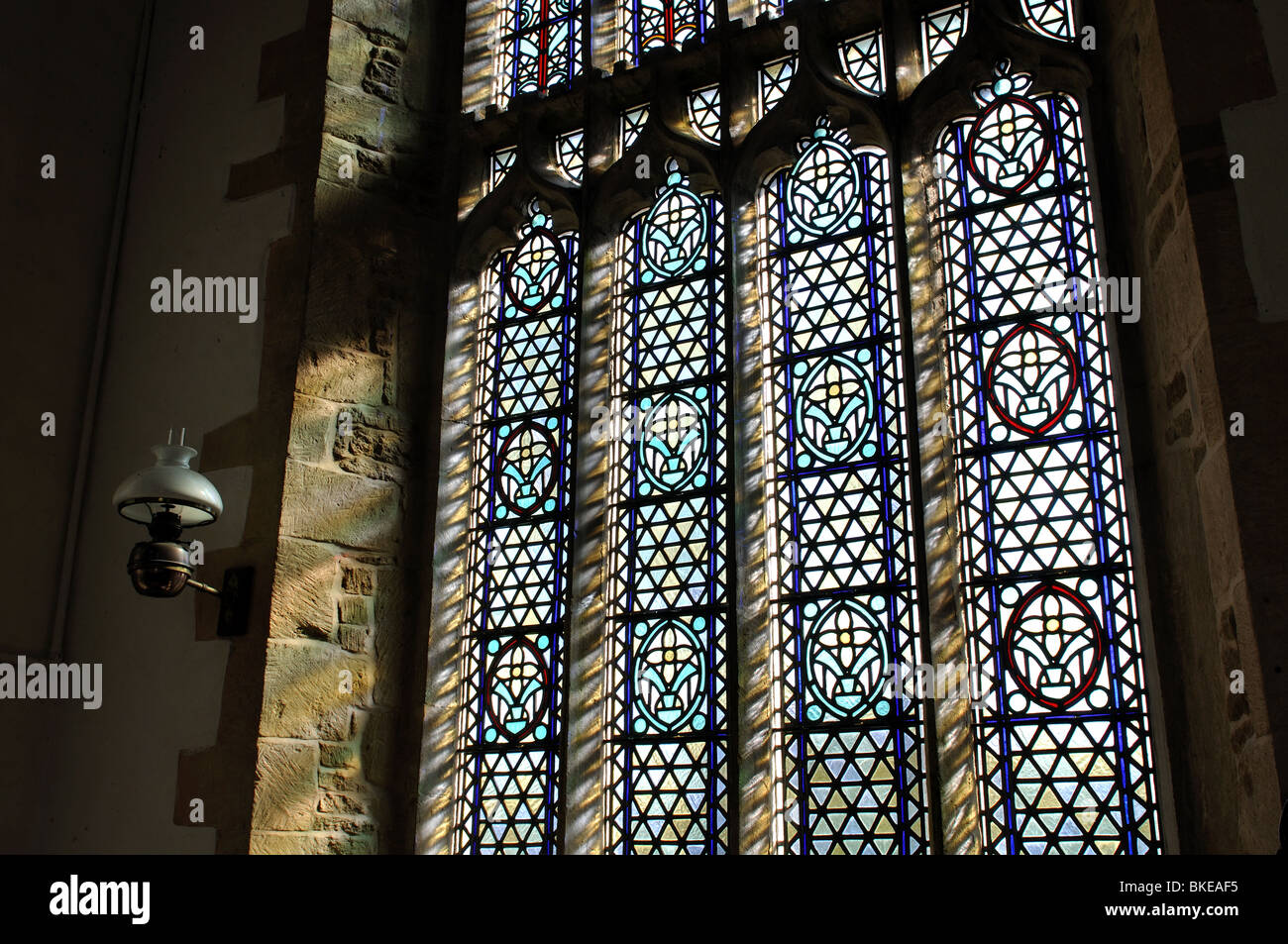 Window in St. Edmund`s Church, Egleton, Rutland, England, UK Stock ...
