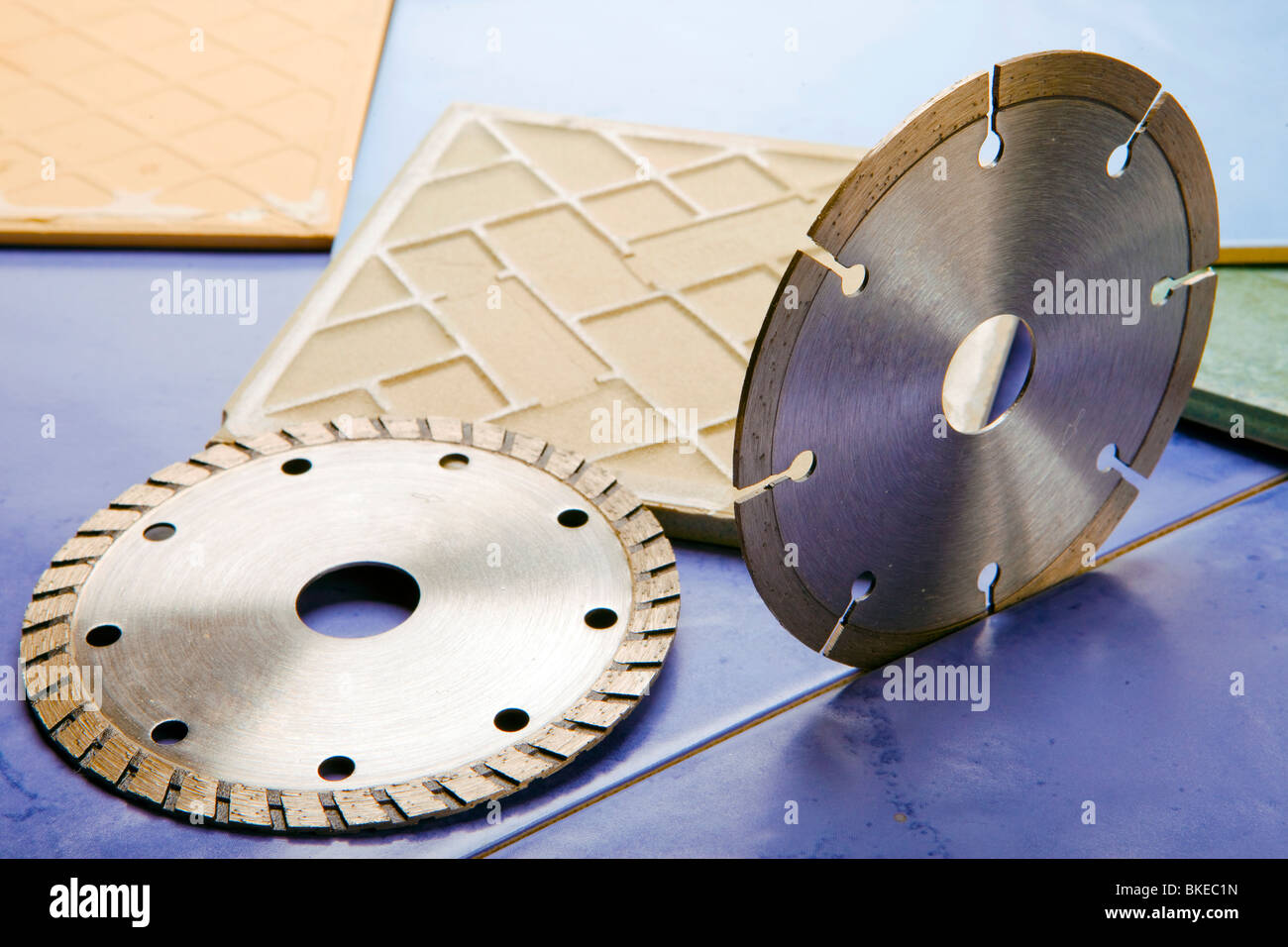 Diamond discs for cutting of tile Stock Photo - Alamy