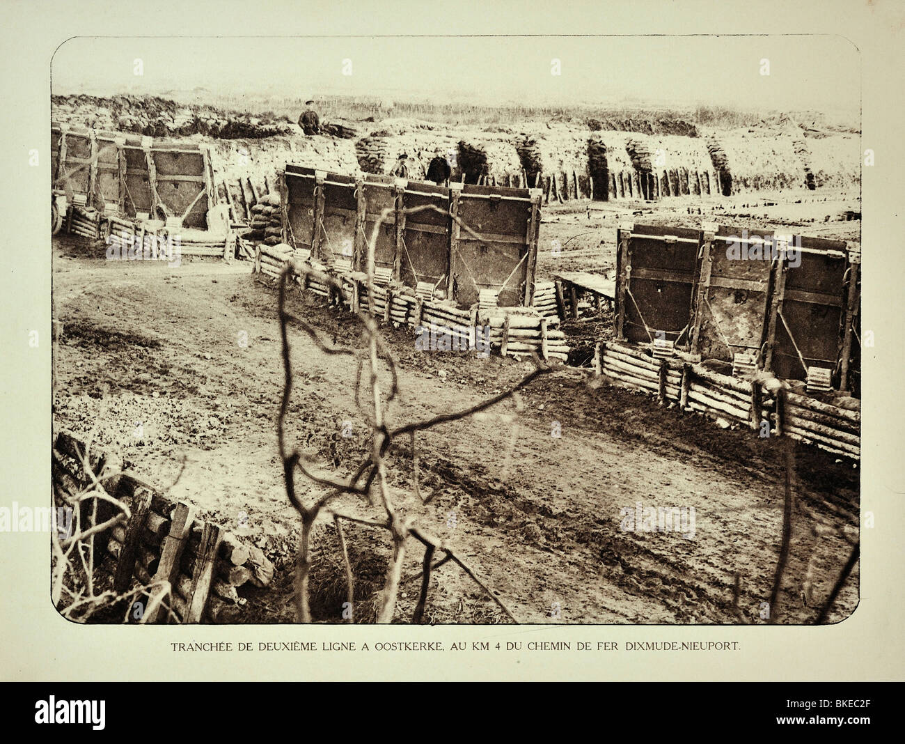 WW1 second defence line trench at Oostkerke in West Flanders during ...