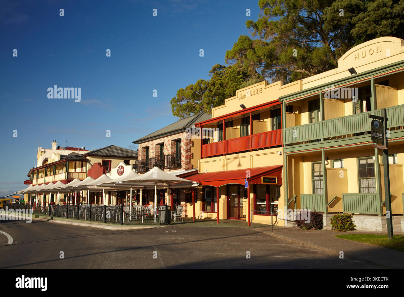 Bars and Restaurants, Esplanade, Strahan, Western Tasmania, Australia ...