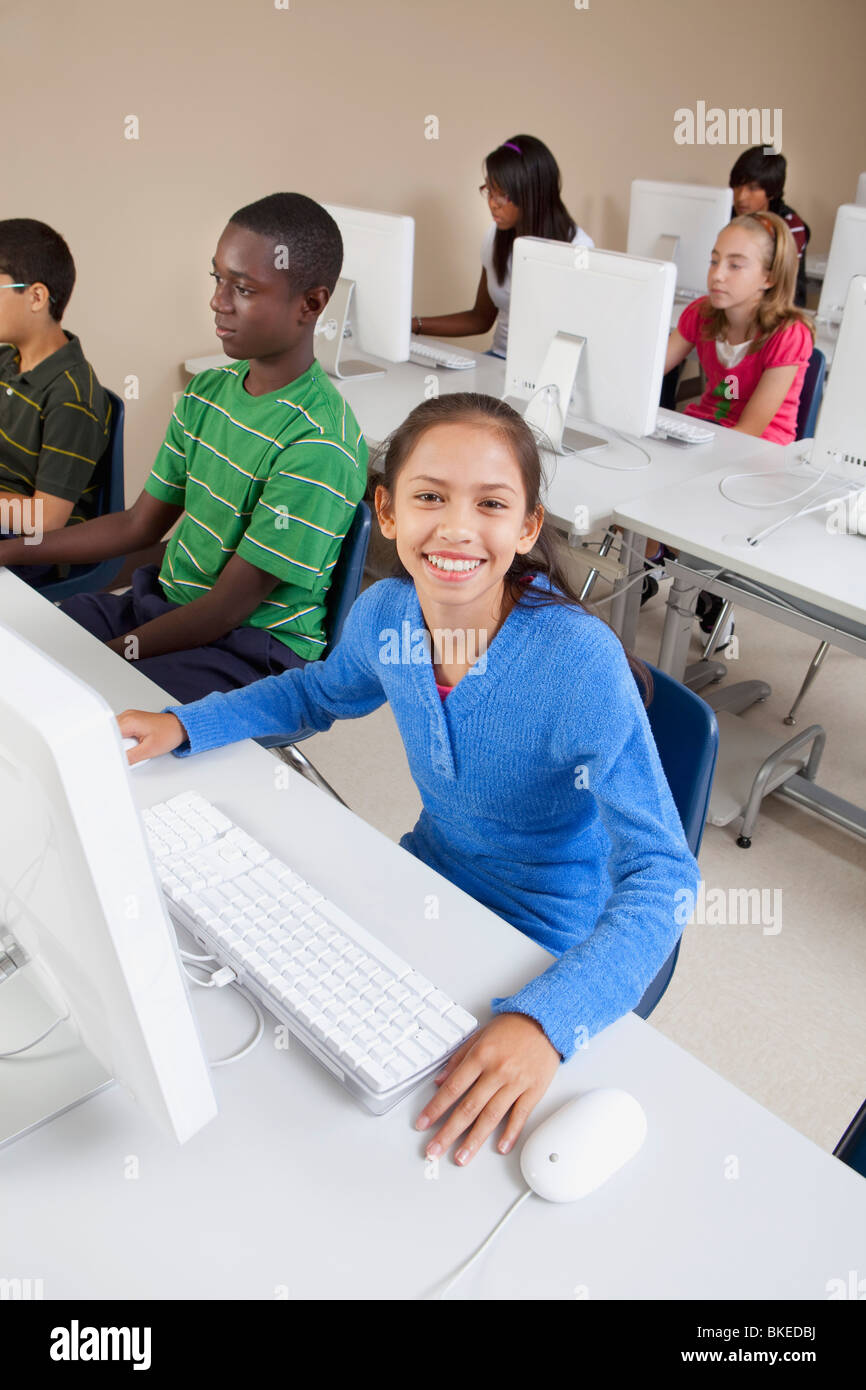 Students Working On Computers Stock Photo - Alamy