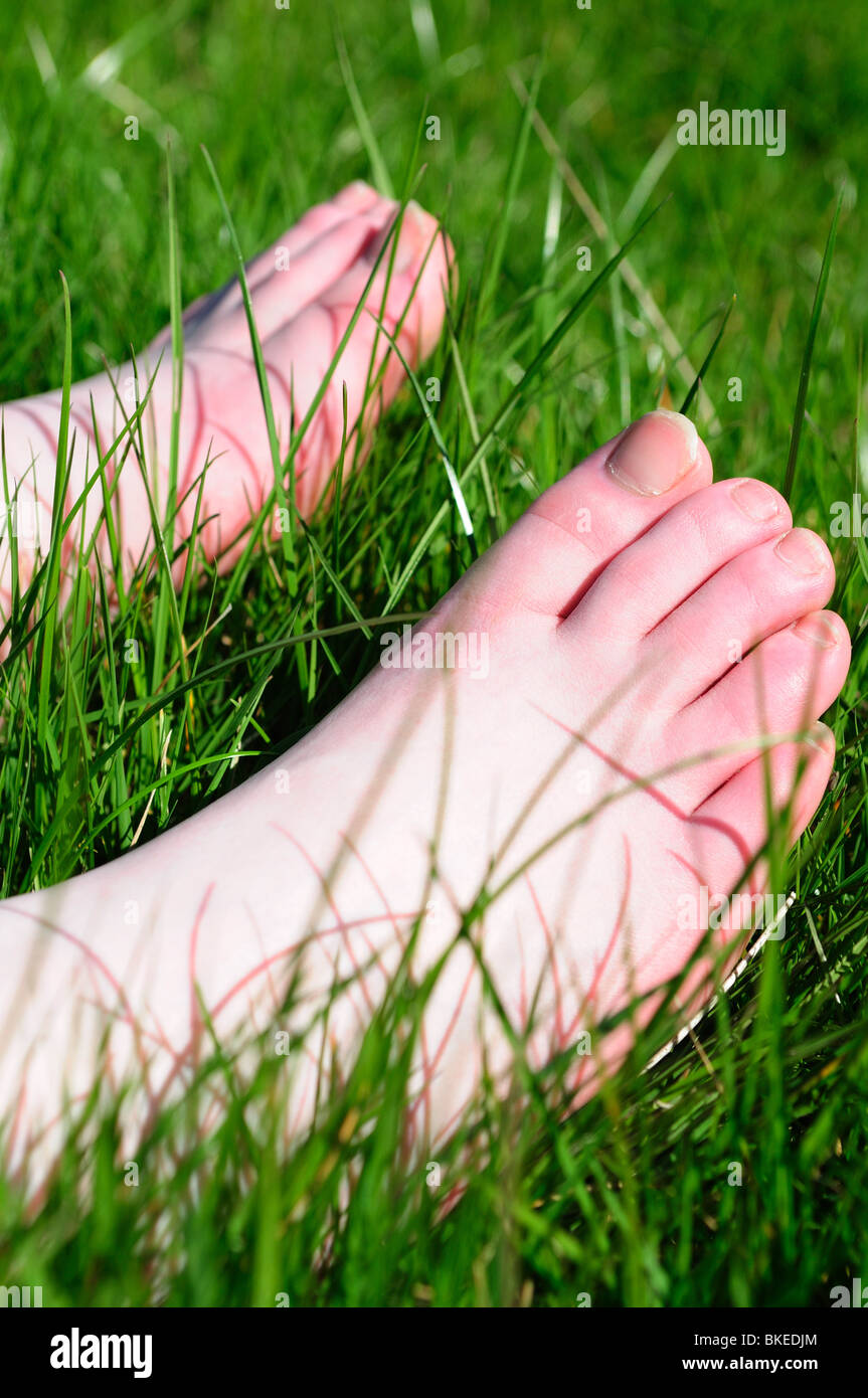 Feet Grass Meadow Stock Photo - Alamy