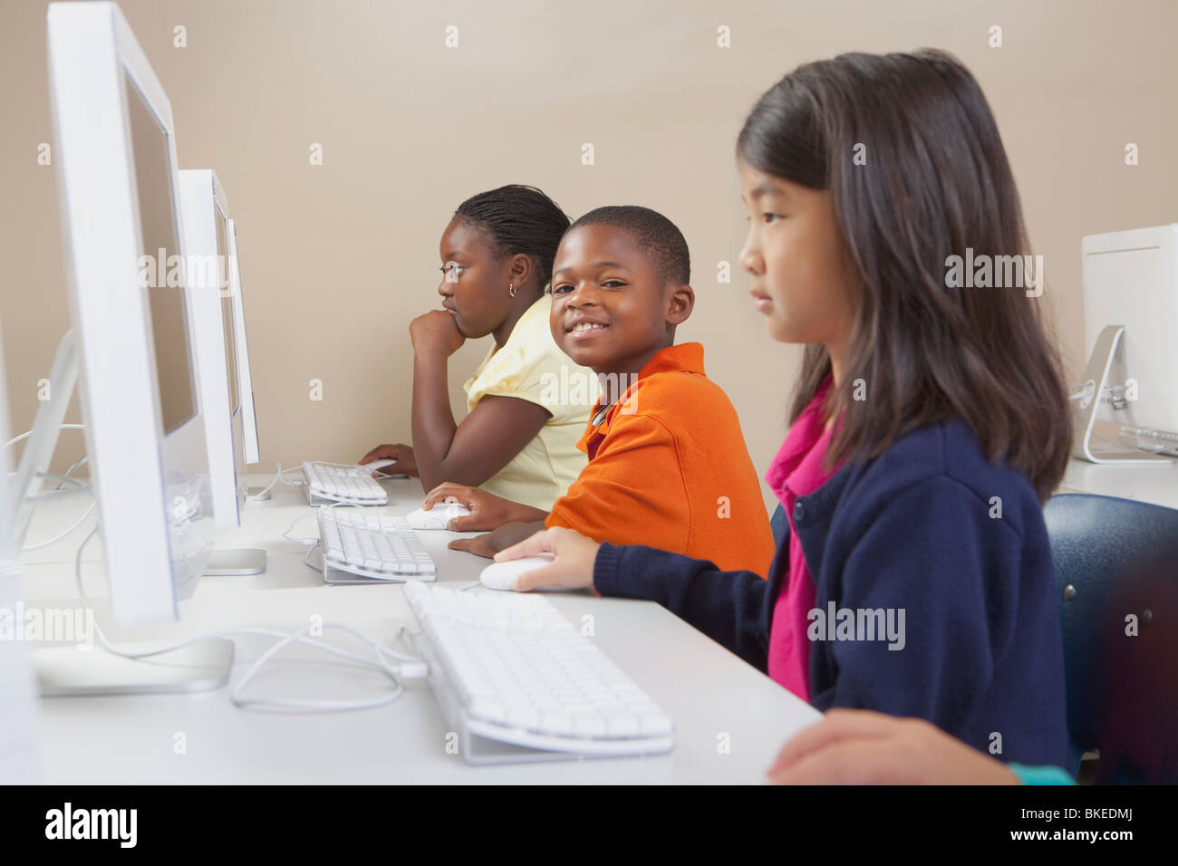 Students In Computer Class Stock Photo - Alamy