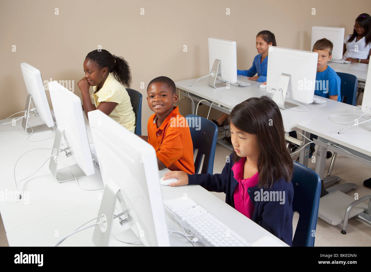 Students In Computer Class Stock Photo - Alamy