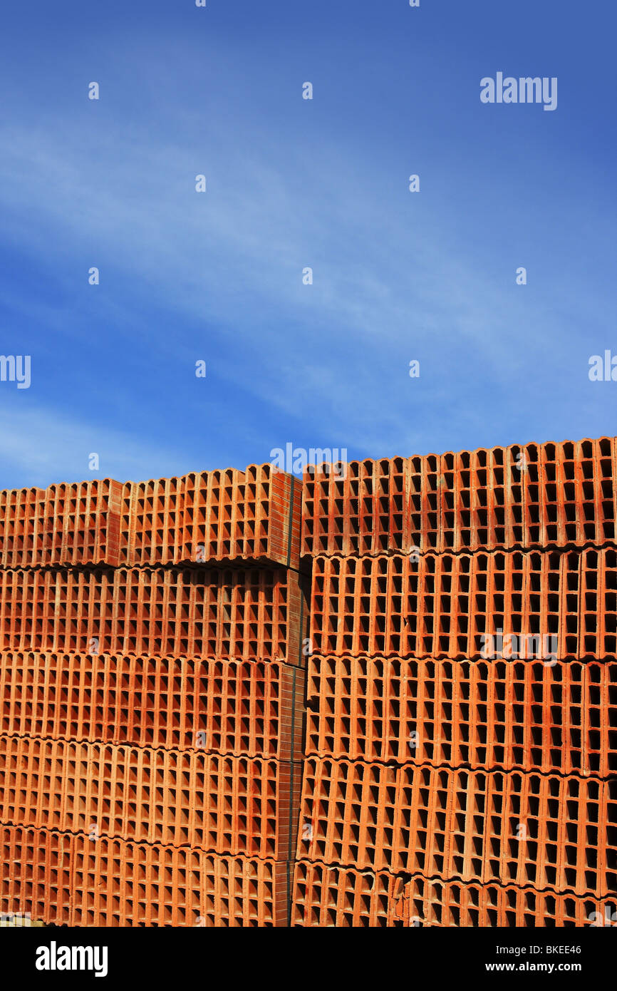 Stacked bricks building site hi-res stock photography and images - Alamy