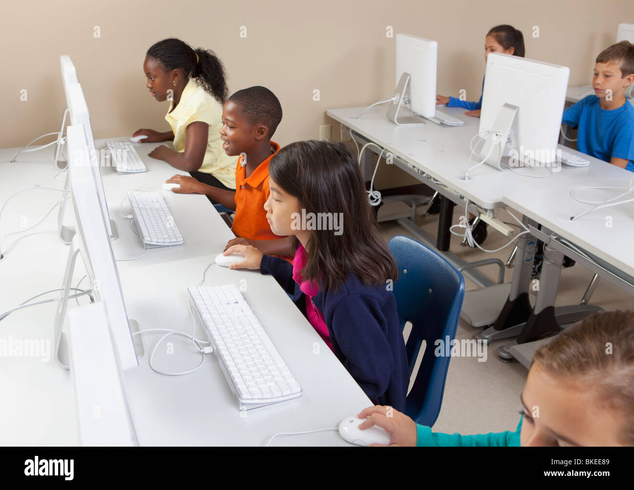 Students In Computer Class Stock Photo - Alamy