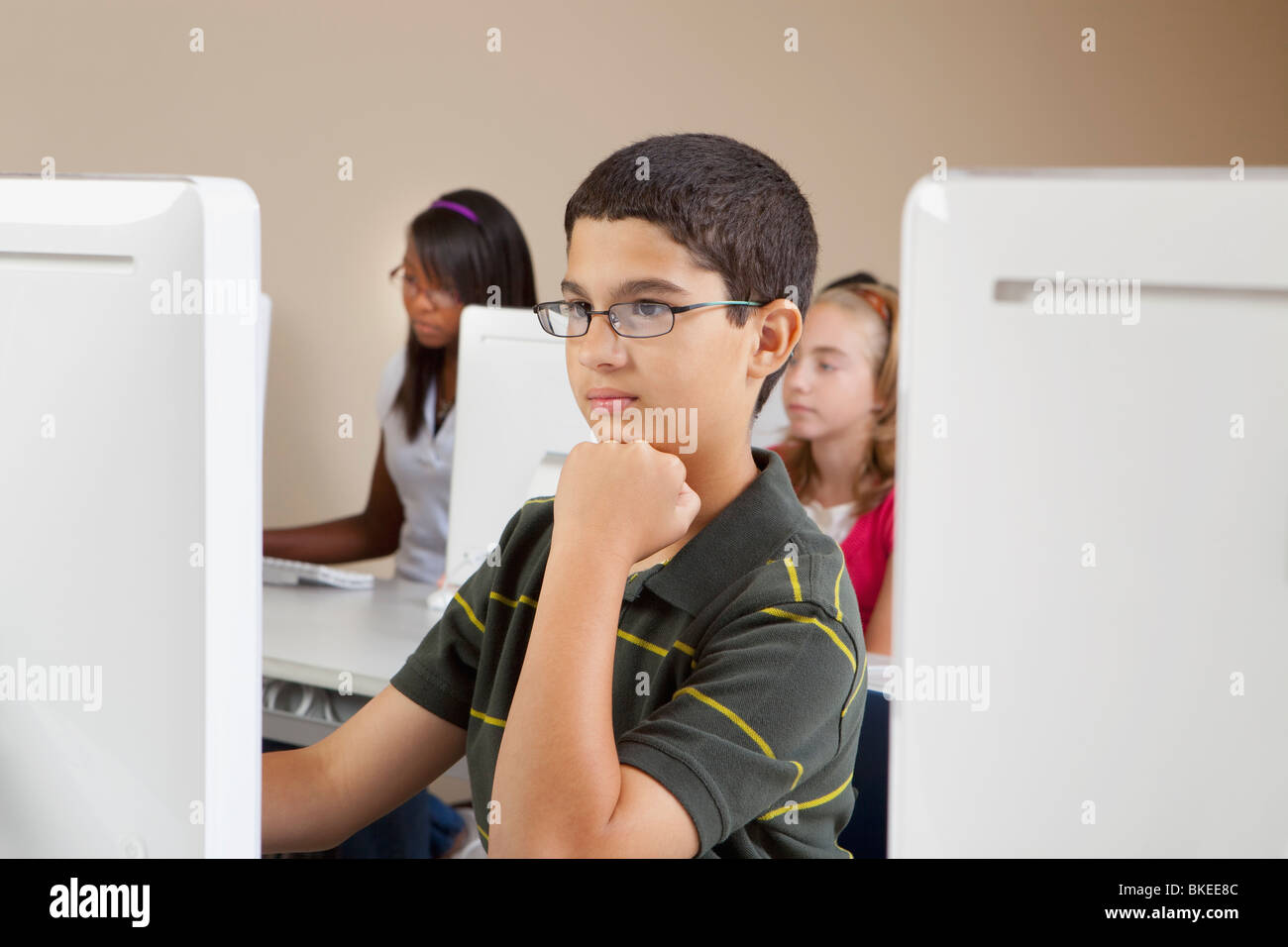 Students In Computer Class Stock Photo - Alamy