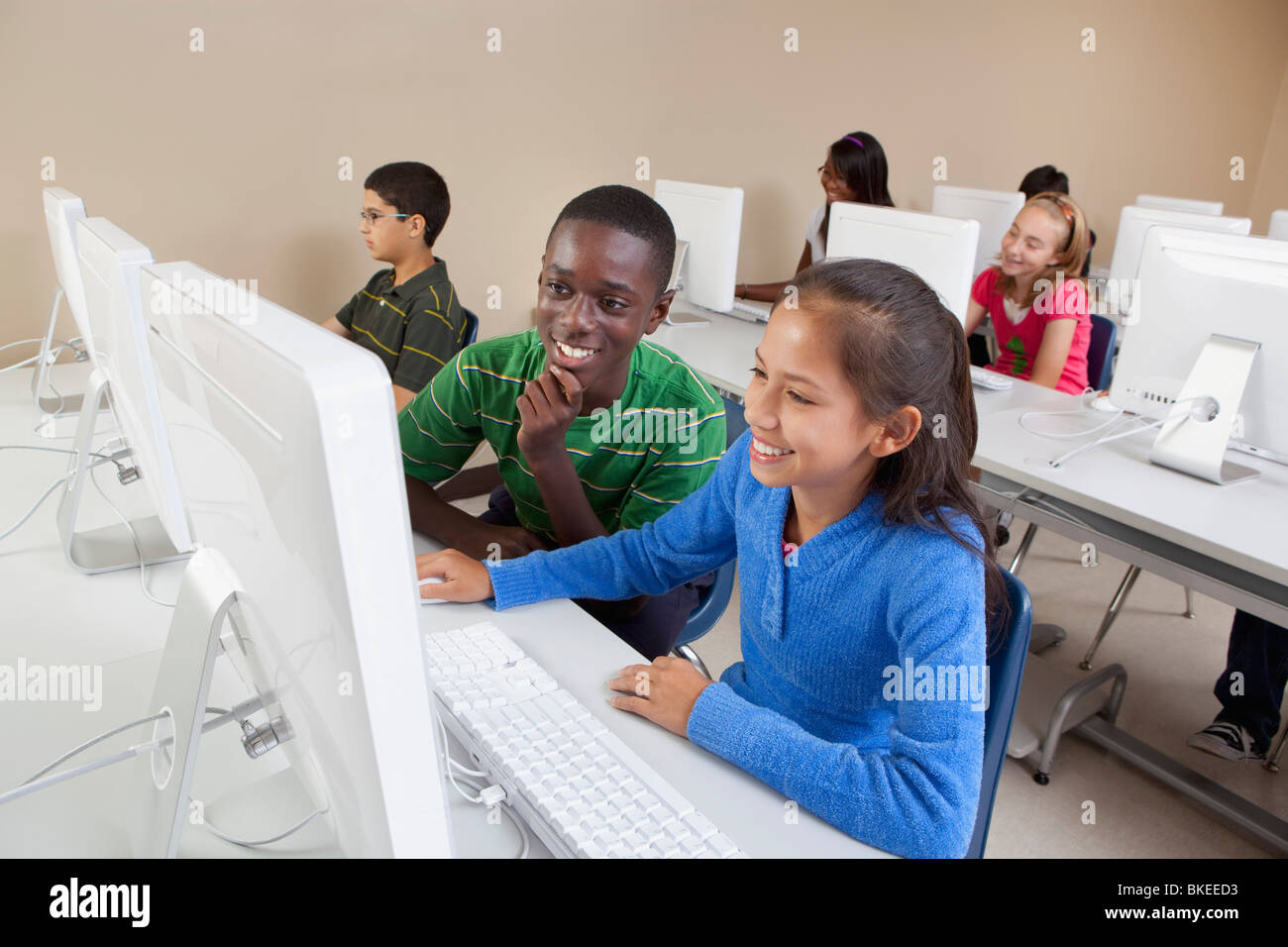 Students In Computer Class Stock Photo - Alamy