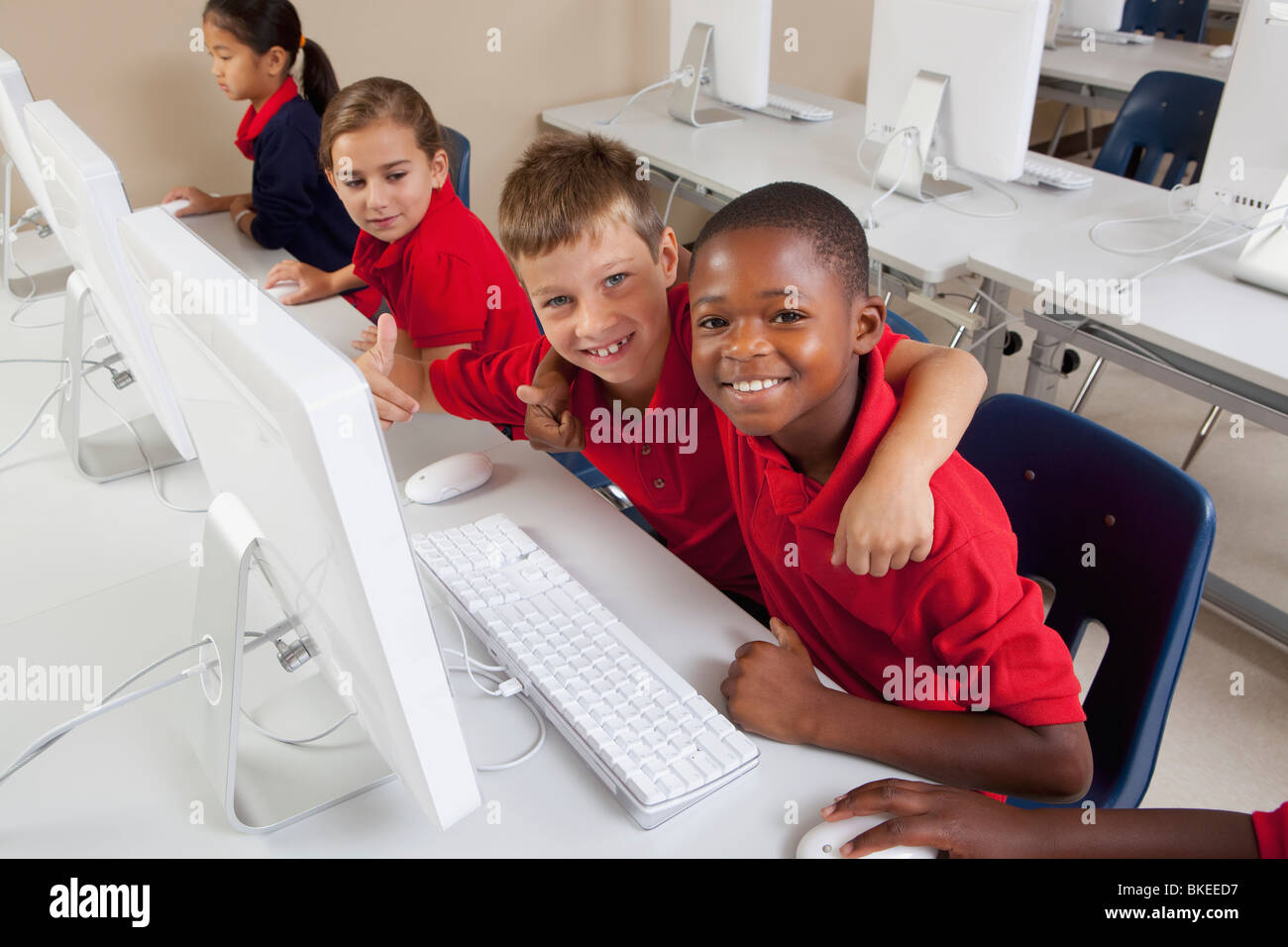 Students In Computer Class Stock Photo - Alamy