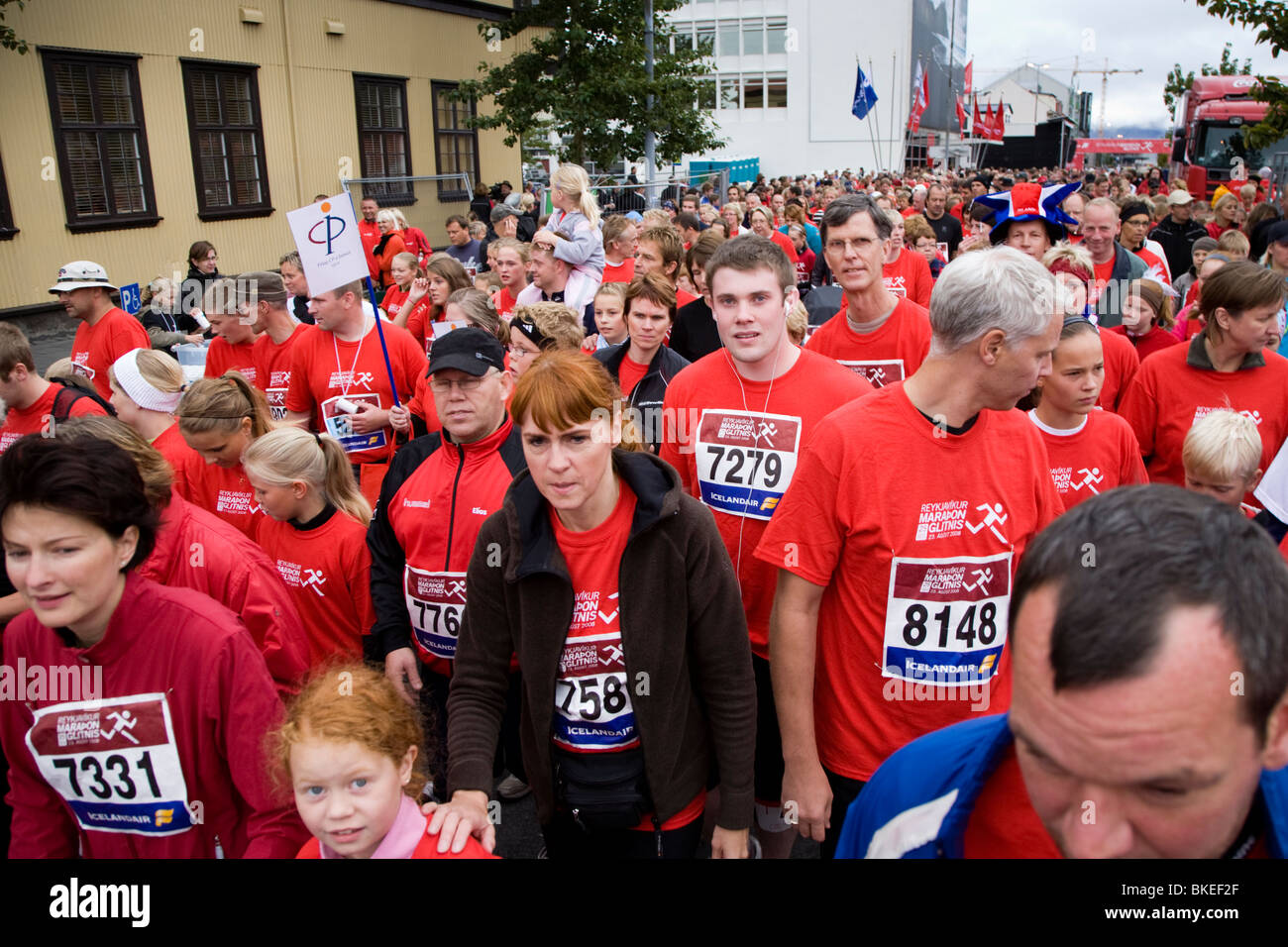 Runners getting ready for the 2008 Reykjavik marathon, Iceland Stock ...