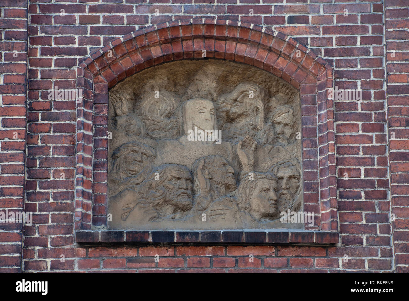 detail of bas relief on house and atelier of the sculptor Frantisek ...