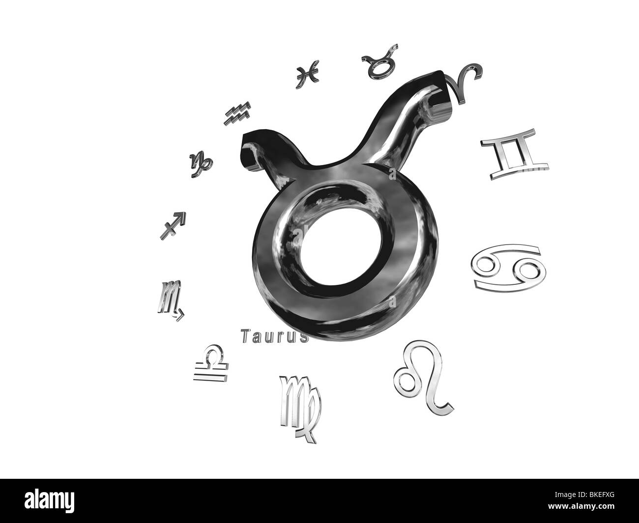 3D Zodiac signs Taurus on white background Stock Photo - Alamy