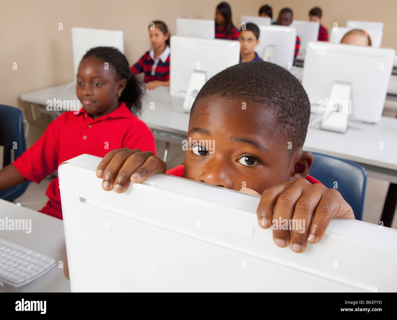 Students In Computer Class Stock Photo - Alamy