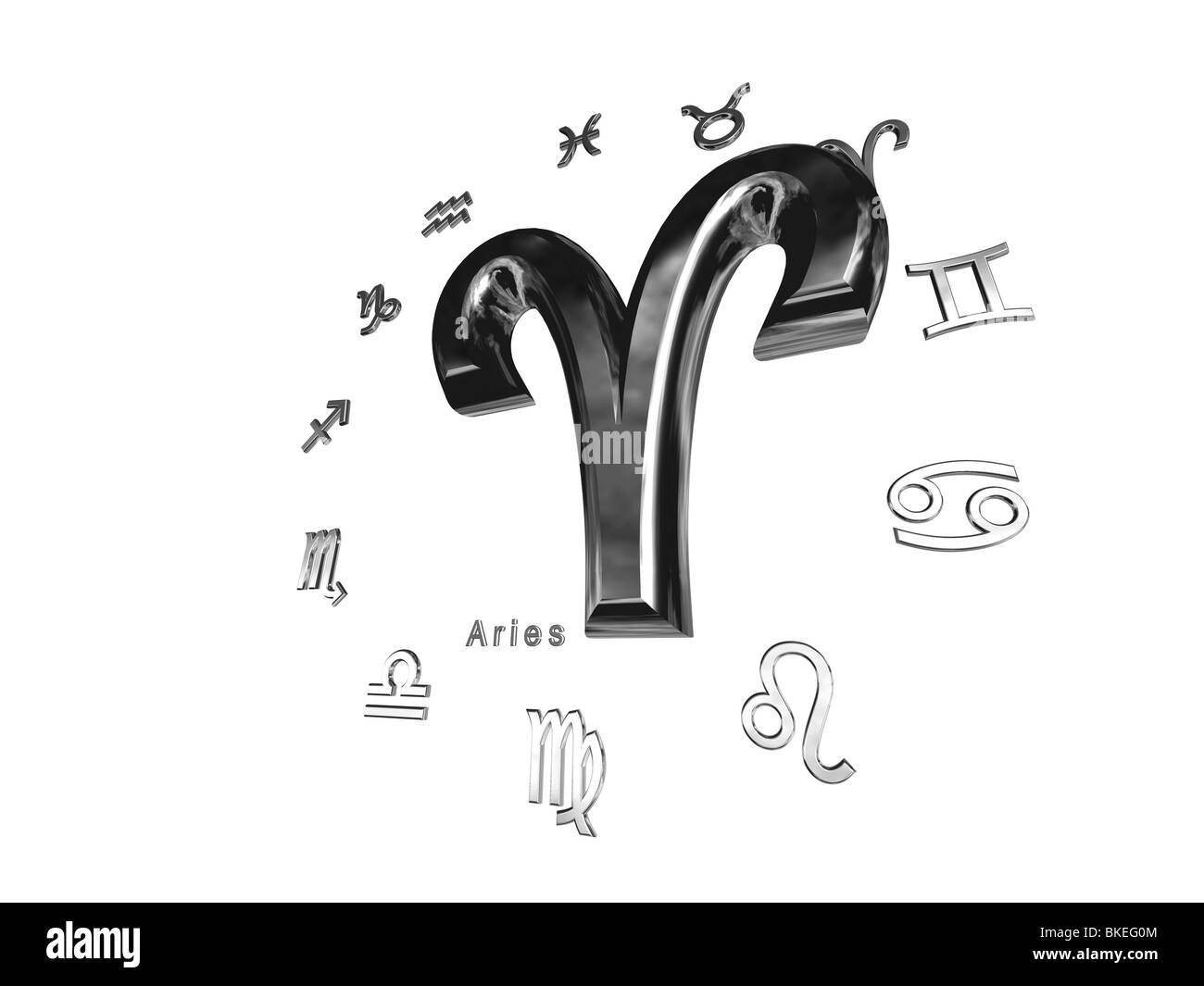 3D Zodiac signs Aries on white background Stock Photo - Alamy