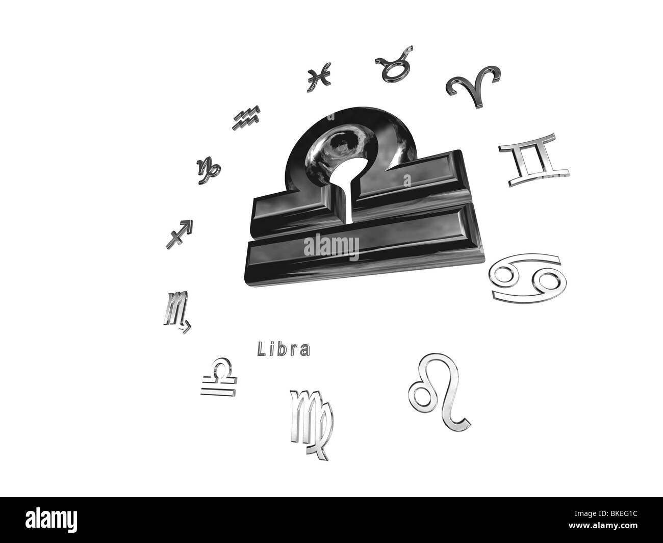 3D Zodiac signs Libra on white background Stock Photo - Alamy