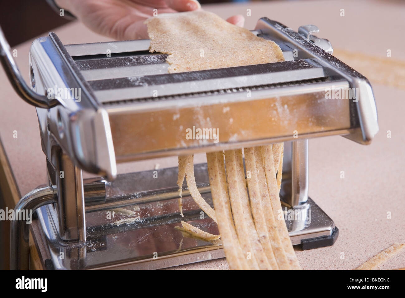 Pasta Machine Making Pasta Stock Photo - Alamy
