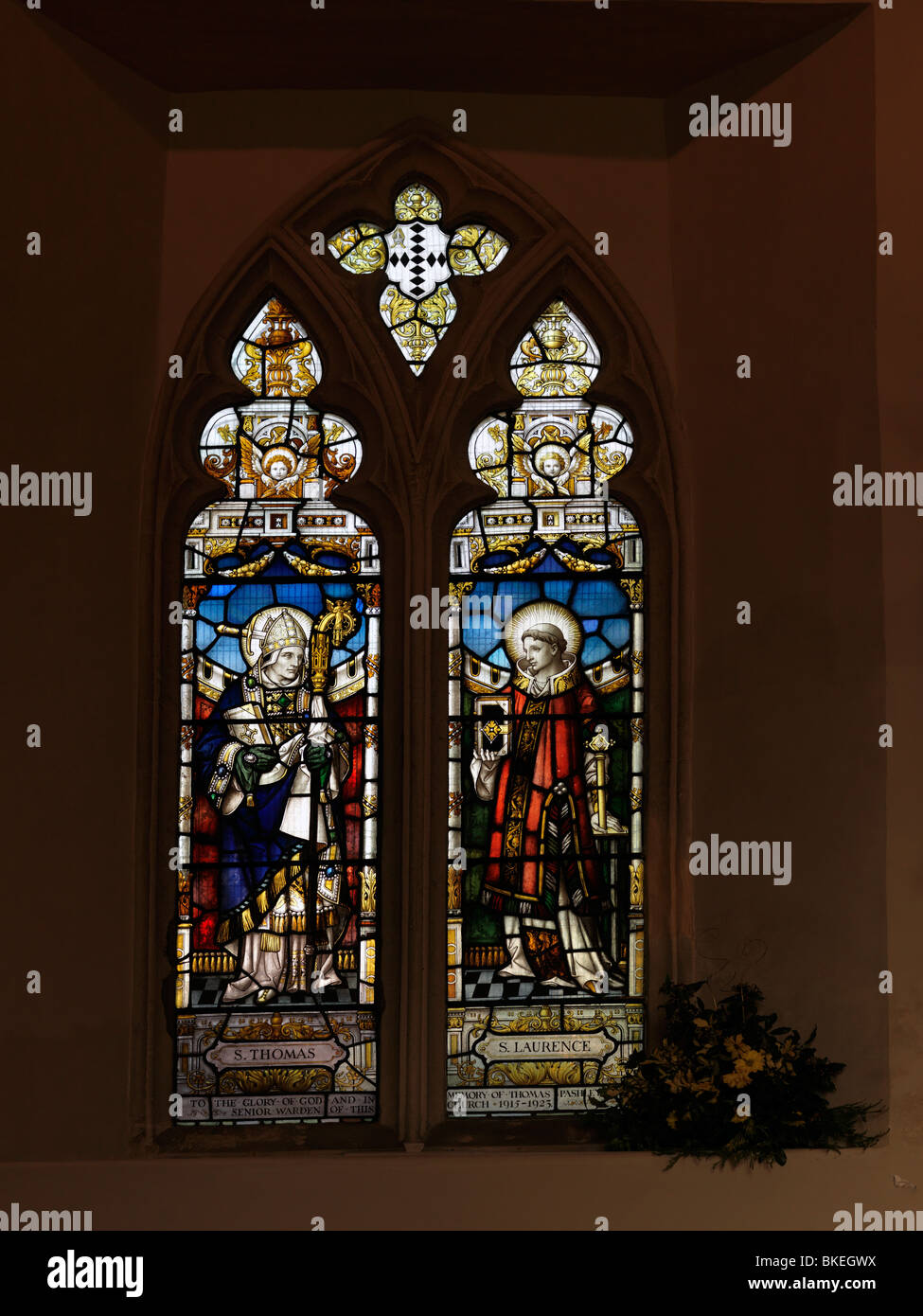 St Lawrence Church Morden Surrey England Stained Glass Window Of Saint ...