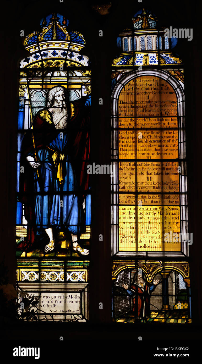 St Lawrence Church Morden Surrey England Stained Glass Window Of Moses ...