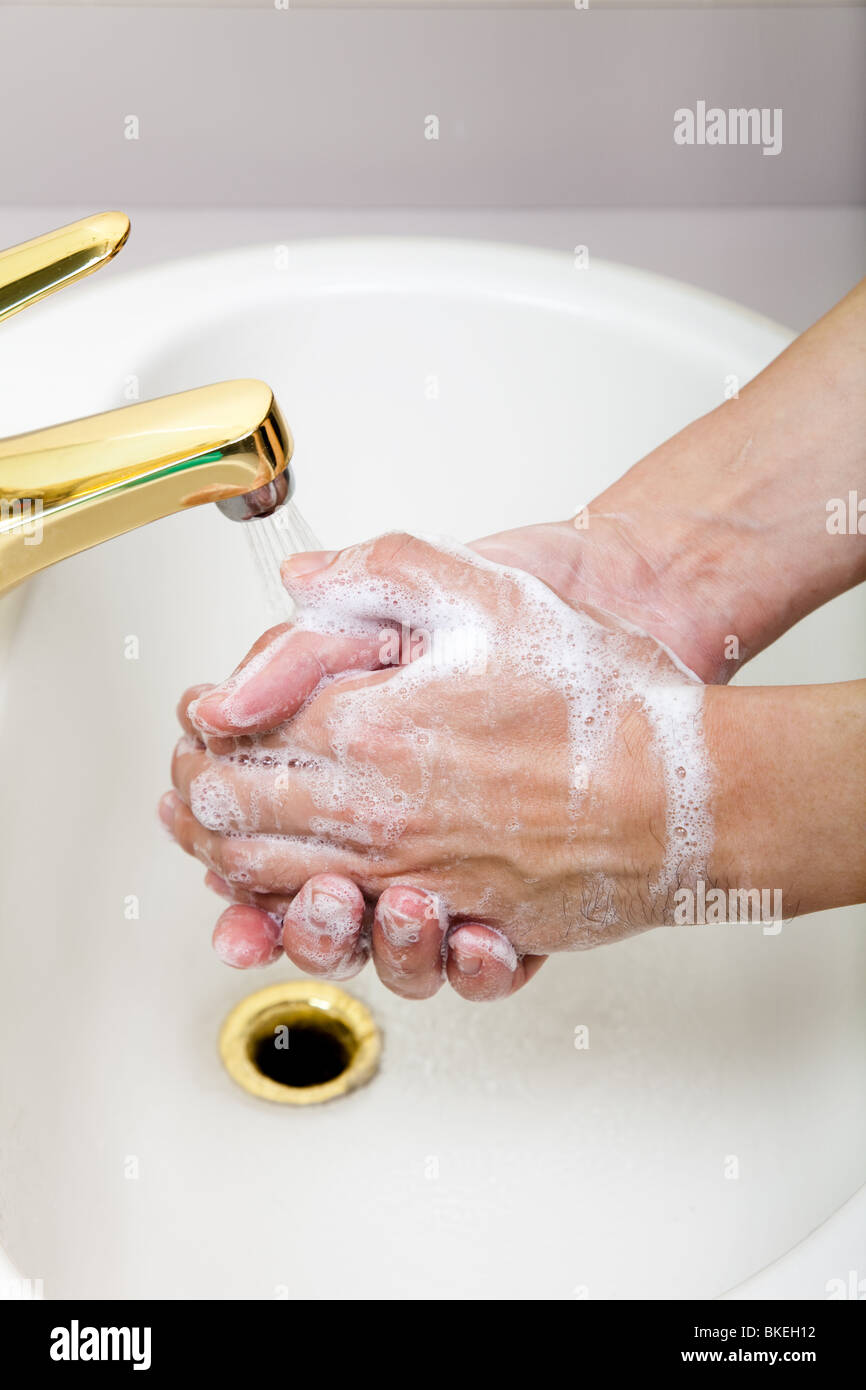 Washing Hands close up shot Stock Photo - Alamy