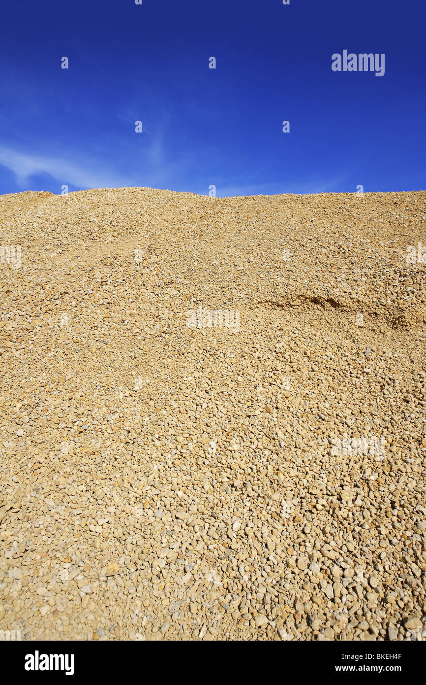 yellow gravel sand quarry mountain for construction concrete Stock ...