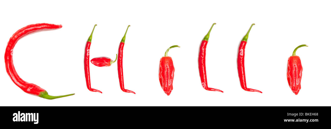 Chilli word hi-res stock photography and images - Alamy