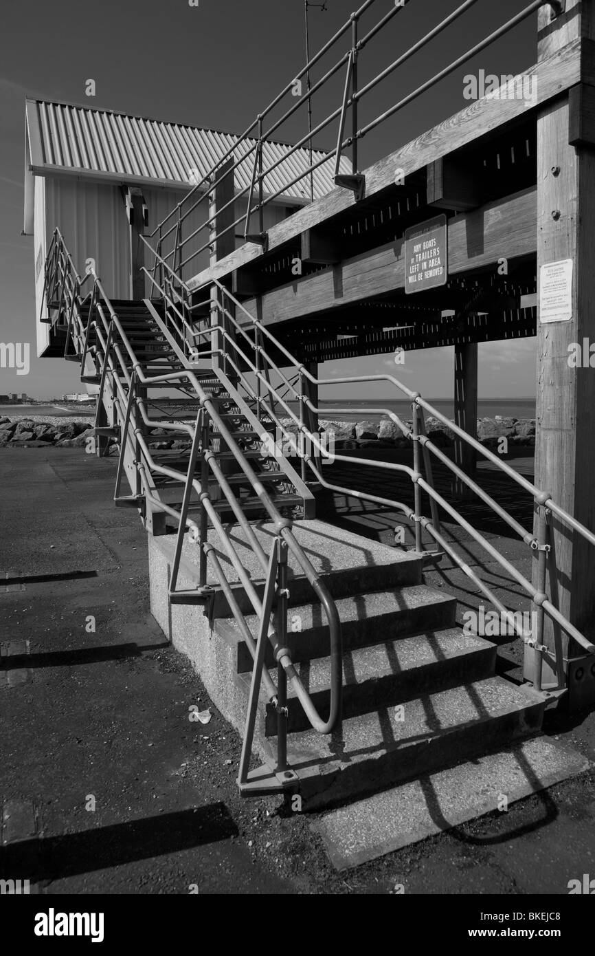 Observation pier in sea Black and White Stock Photos & Images - Alamy