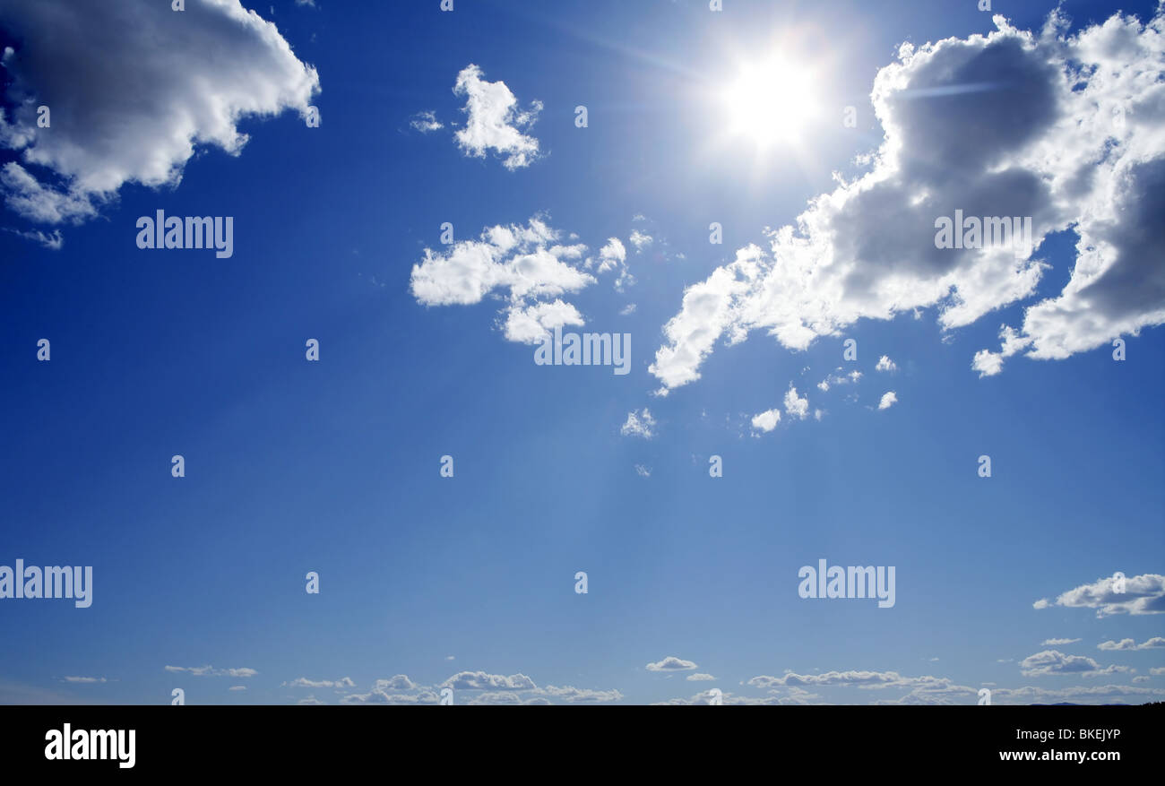 blue sunny day sky with clouds skyscape image Stock Photo - Alamy