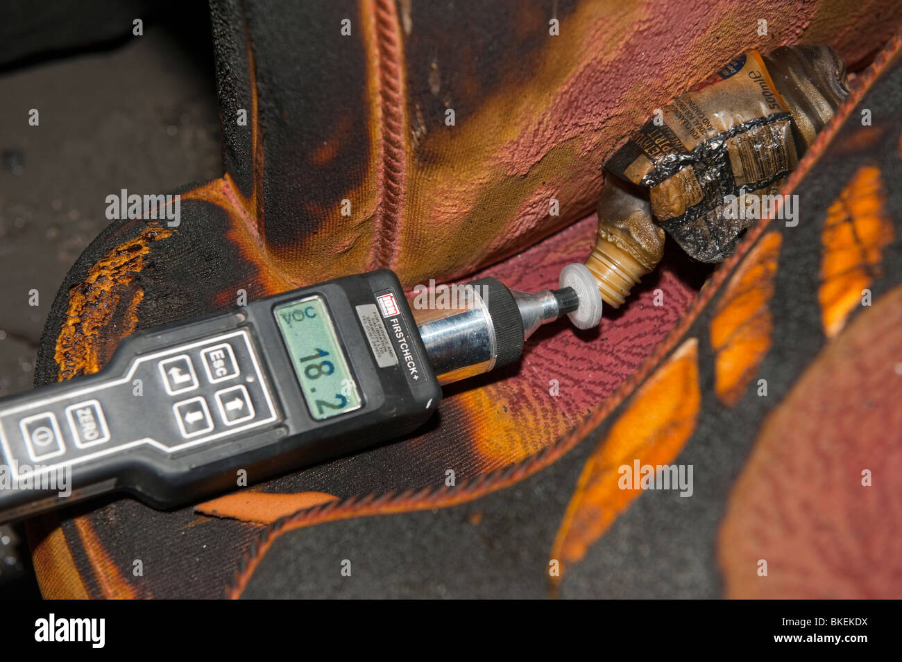 Accelerant detector measuring Volatile Organic Compunds at scene of ...