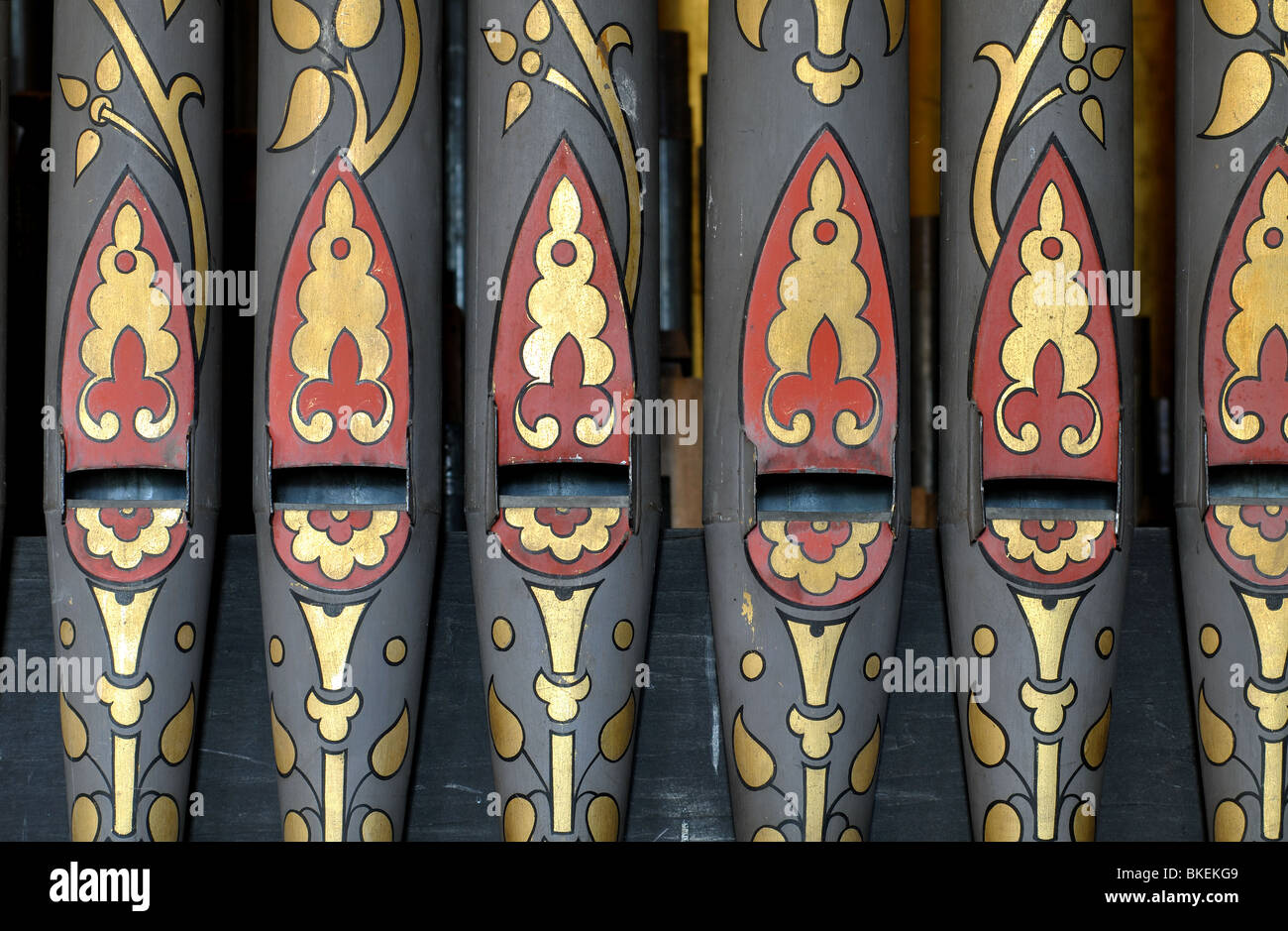 Organ pipes in St. Mary and St. Margaret Church, Combrook, Warwickshire ...