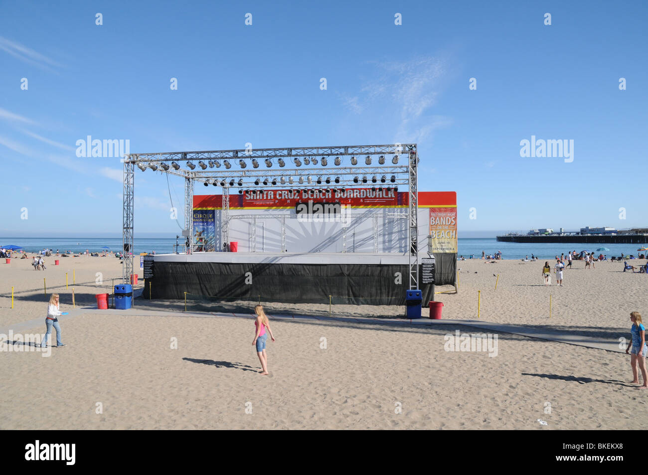 bandstand on beach santa cruz beach boardwalk california usa Stock ...
