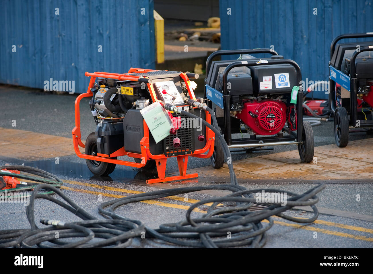 Portable hydraulic equipment compressors Stock Photo - Alamy