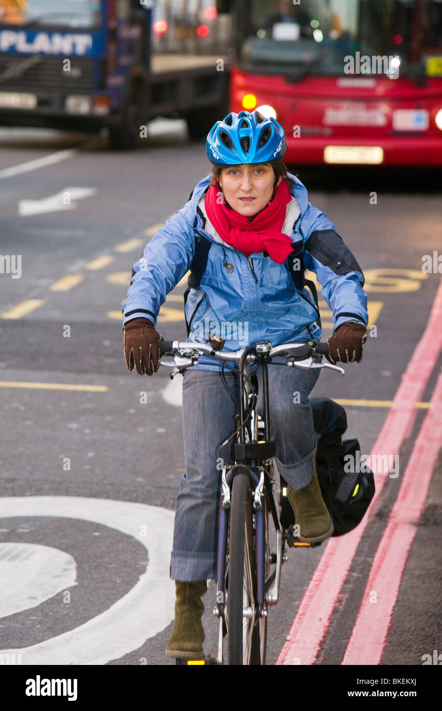 A cycle commuter in London UK Stock Photo - Alamy