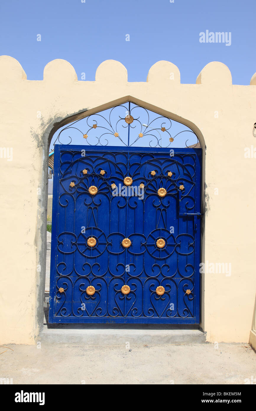 blue Omani Gate, Sultanate of Oman. Photo by Willy Matheisl Stock Photo ...