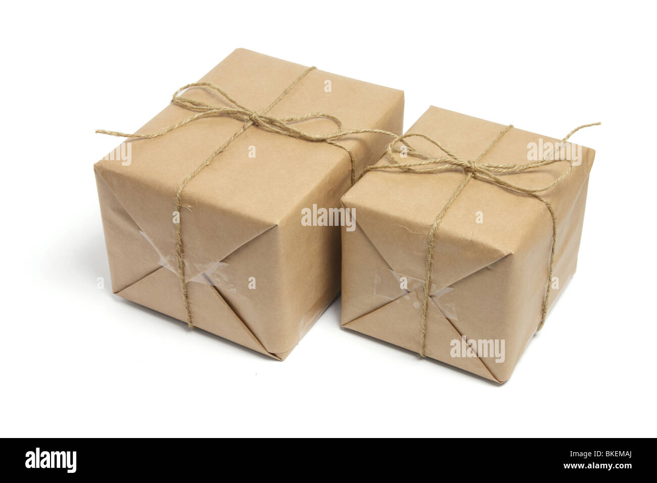 String wrapped parcels hi-res stock photography and images - Alamy