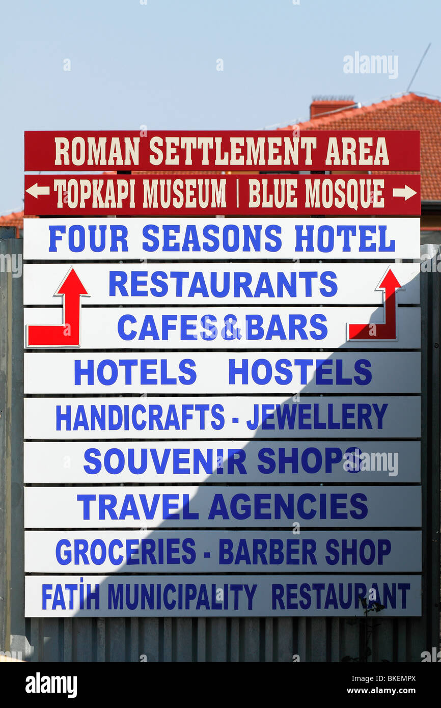 A signboard around Roman Settlement Area, Topkapı Palace and Blue ...