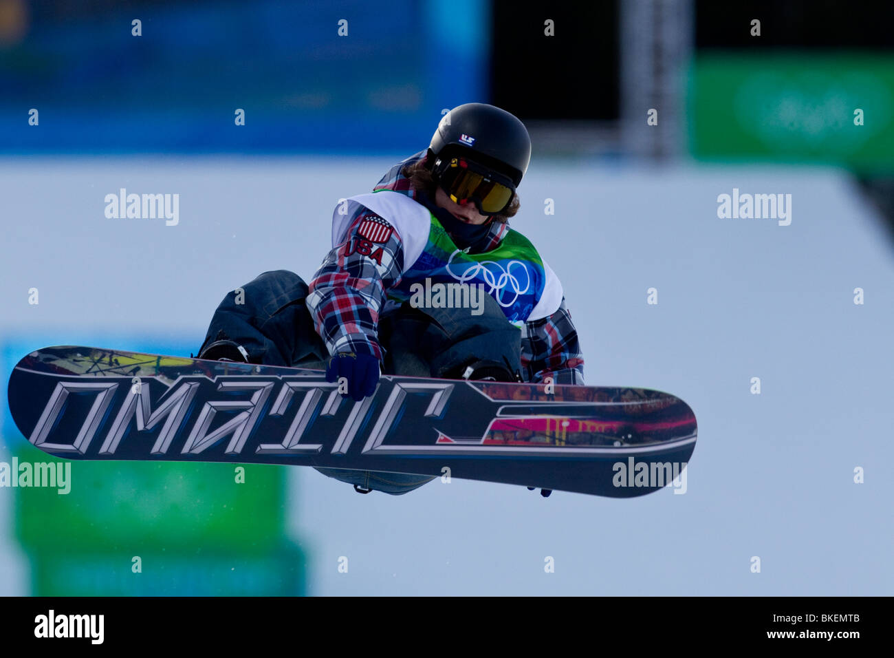 Louie Vito (USA) competing in the Men's Snowboard Halfpipe event at the ...
