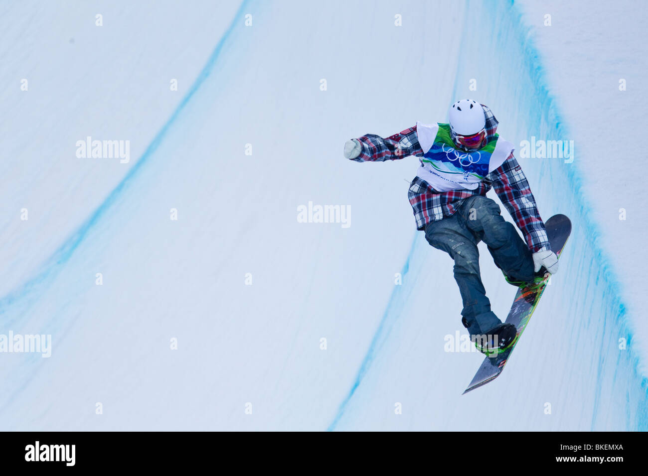 Scott Lago (USA) competing in the Men's Snowboard Halfpipe event at the ...